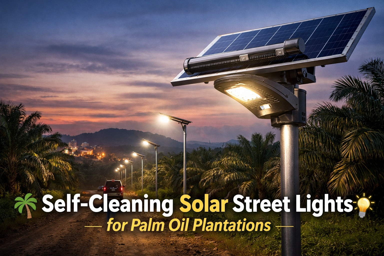self cleaning street light palm oil